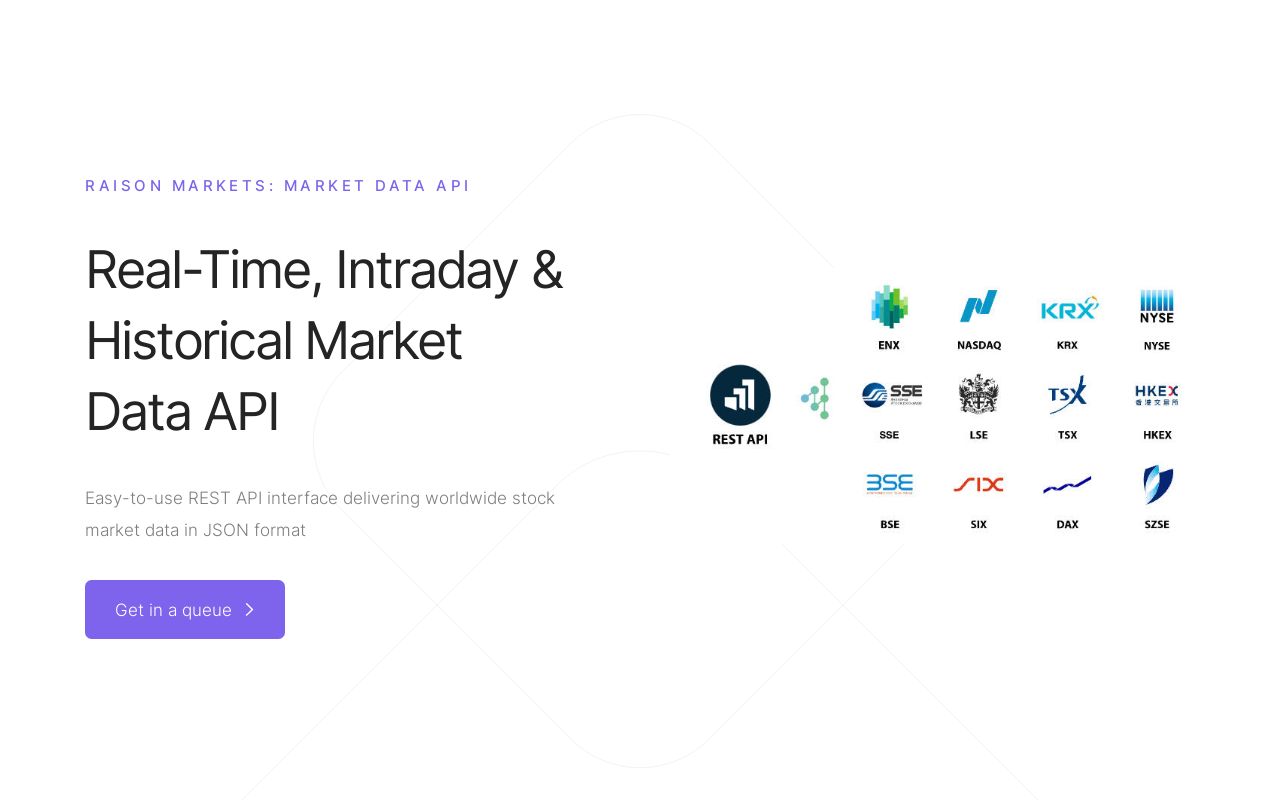 Raison Markets: Market Data API